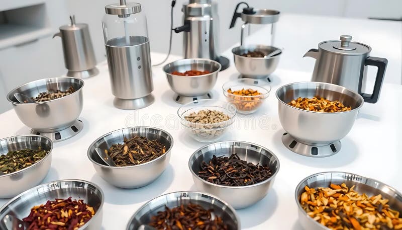 Assorted Loose Leaf Teas: a Modern Minimalist Still Life Stock Photo ...