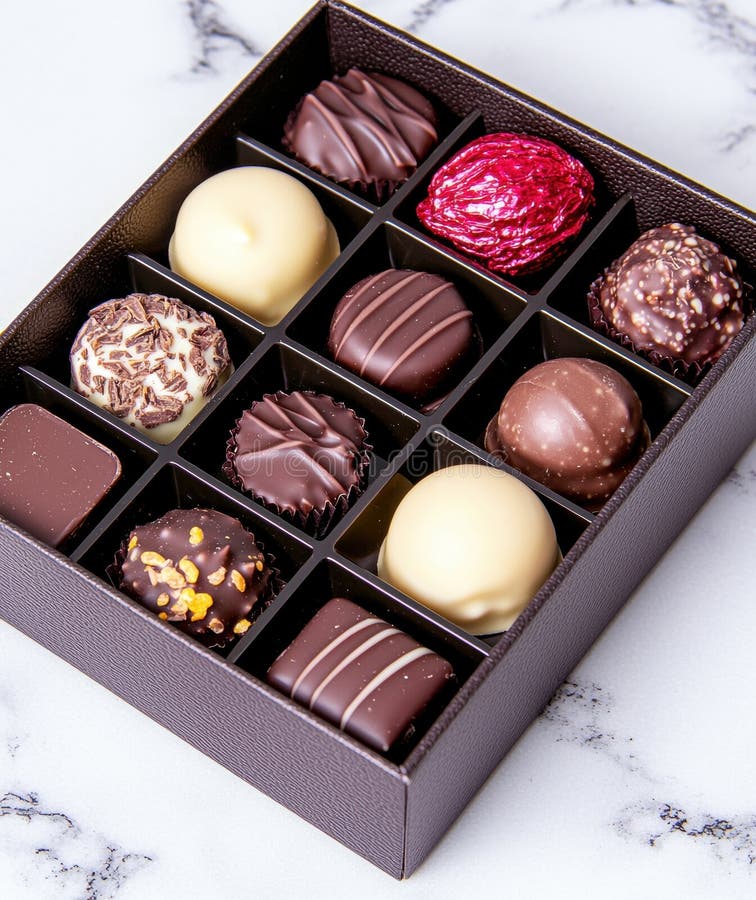 Assorted Luxury Chocolates in Gift Box Stock Illustration ...