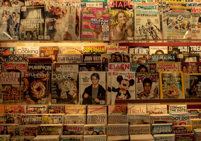 Assorted Racks of Magazines Editorial Stock Image - Image of ...