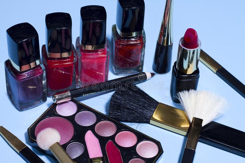 Assorted Makeup Items stock image. Image of shadows, brow - 24593459