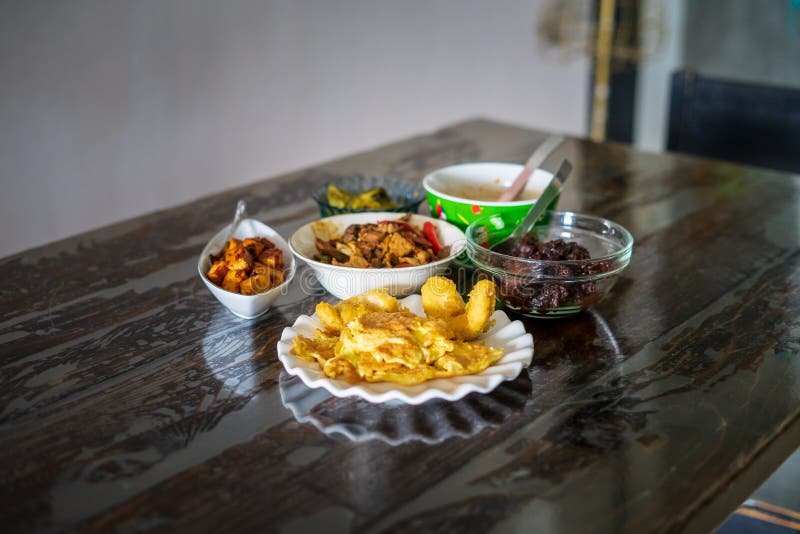 Assorted Malay Dishes Served on the Table. Staple Menu for Lunch and ...