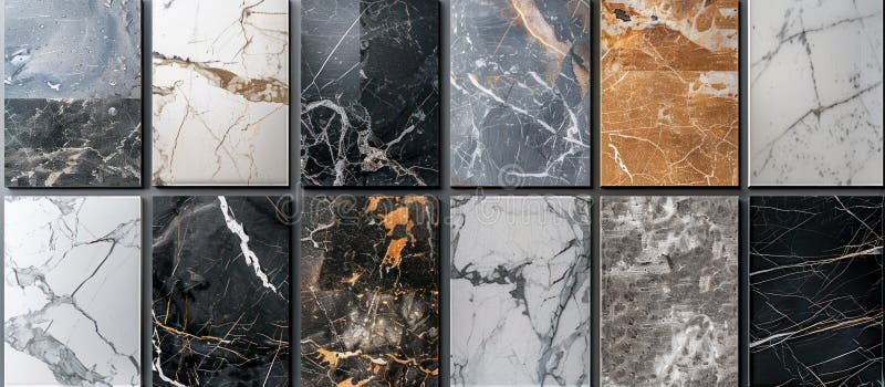 Assorted Marble Tiles in Various Colors Stock Photo - Image of ...