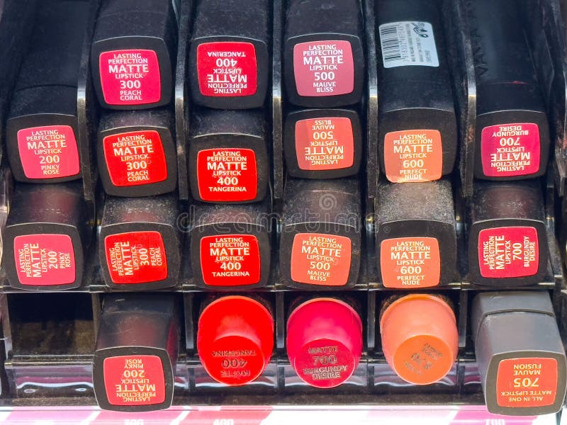 Assorted Matte Lipstick Collection with Various Shades and Color Codes ...