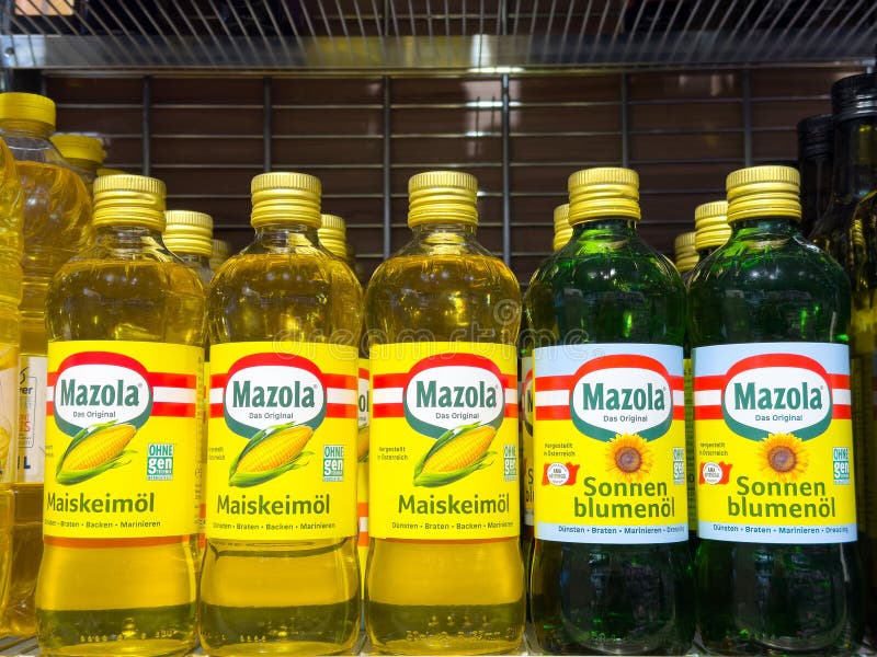 Assorted Mazola Cooking Oils on Supermarket Shelf Display Editorial ...