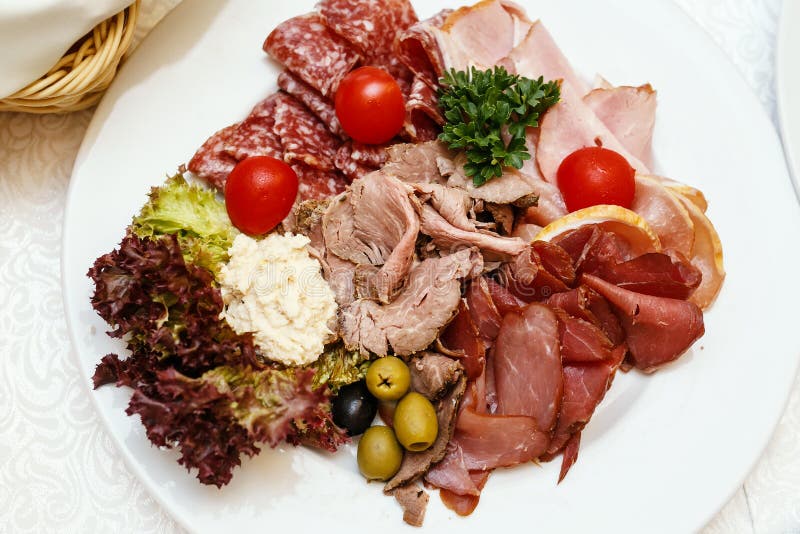 Assorted Meat Plate on Event Catering Stock Image - Image of chicken ...