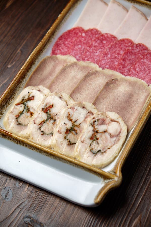 Assorted Meat Sliced. Restaurant Menu Stock Image - Image of restaurant ...
