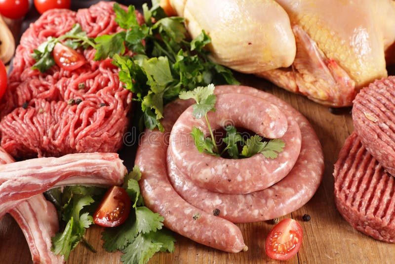 Assorted of meats stock image. Image of meats, food - 209254125