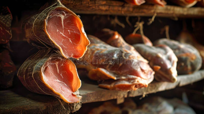 Assorted Meats on Table, a Delicious Display of Jamon, Ham, and Farm ...