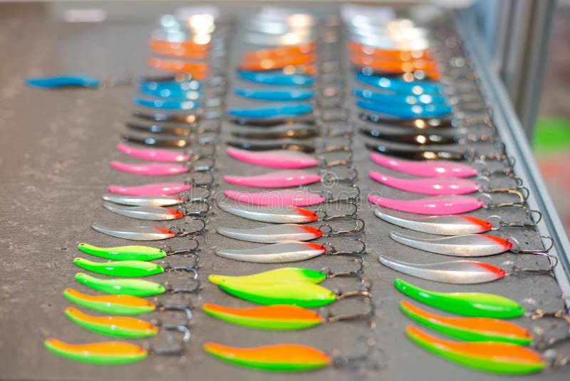 Assorted Metal Colorful Fishing Hooks Fish Imitation Stock Image ...