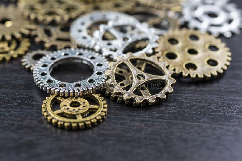Assorted Metal Gears and Cogs Stock Image - Image of thinking, metal ...
