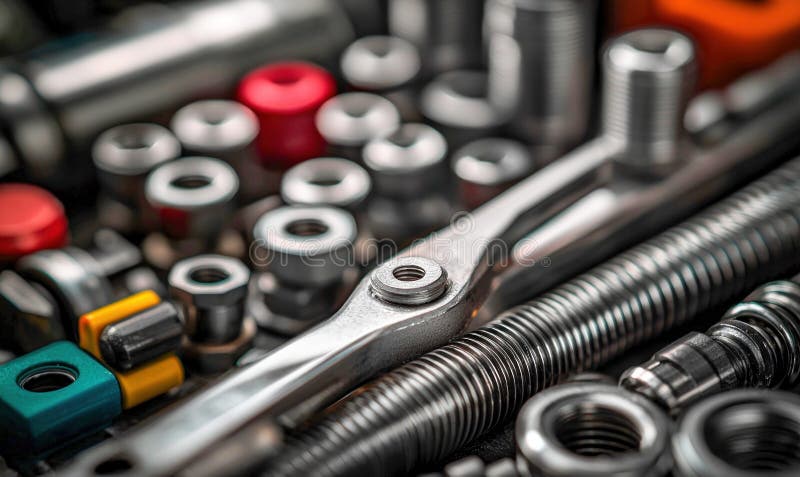 Assorted Metal Hardware stock illustration. Illustration of engineering ...