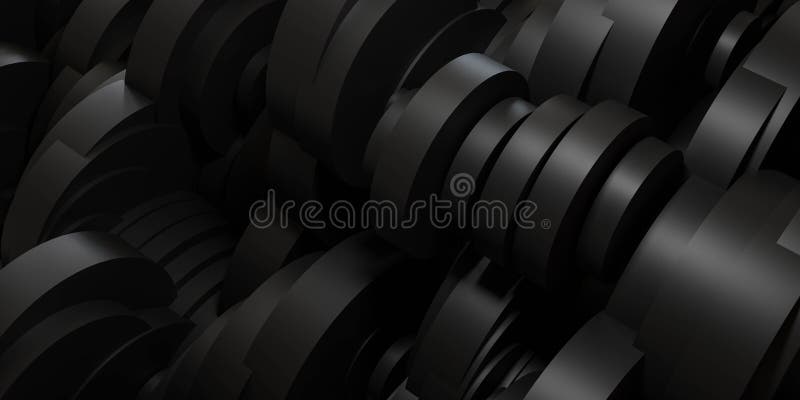 Assorted Metal Objects in Black and White 3d Render Illustration Stock ...