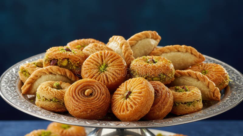 Assorted Middle Eastern Sweets Stock Illustration - Illustration of ...