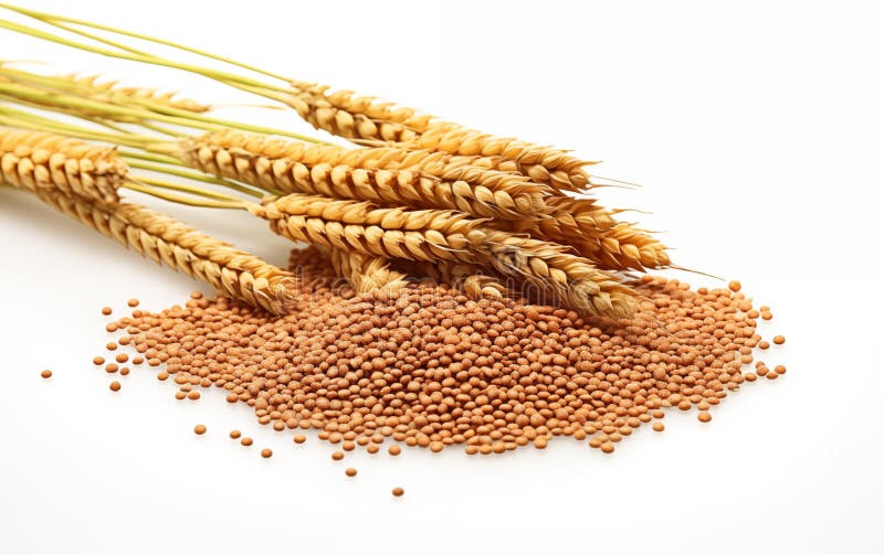 Assorted Millets on White Background Stock Illustration - Illustration ...