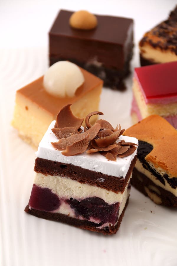 Assorted Mini Cake Delicious and Beautiful. Stock Image - Image of ...
