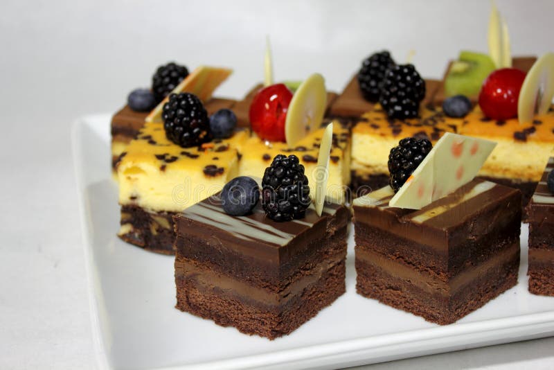 Assorted Mini Cake Delicious and Beautiful. Stock Image - Image of ...