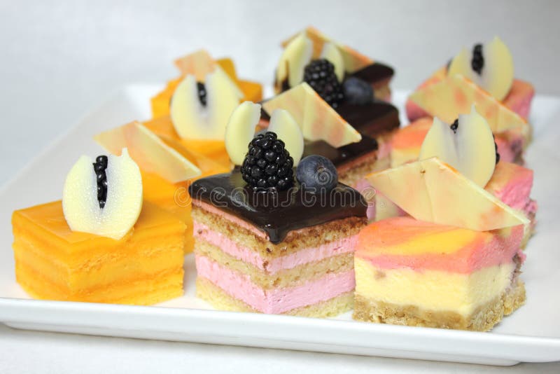 Assorted Mini Cake Delicious and Beautiful. Stock Photo - Image of ...