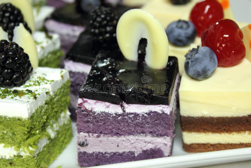 Assorted Mini Cake Delicious and Beautiful. Stock Image - Image of ...