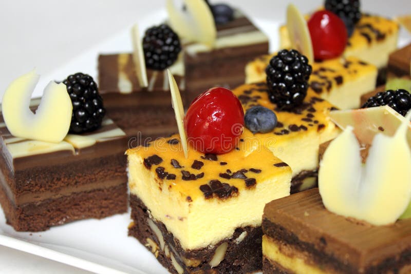 Assorted Mini Cake Delicious and Beautiful. Stock Photo - Image of ...