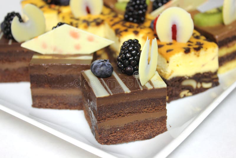 Assorted Mini Cake Delicious and Beautiful. Stock Image - Image of ...