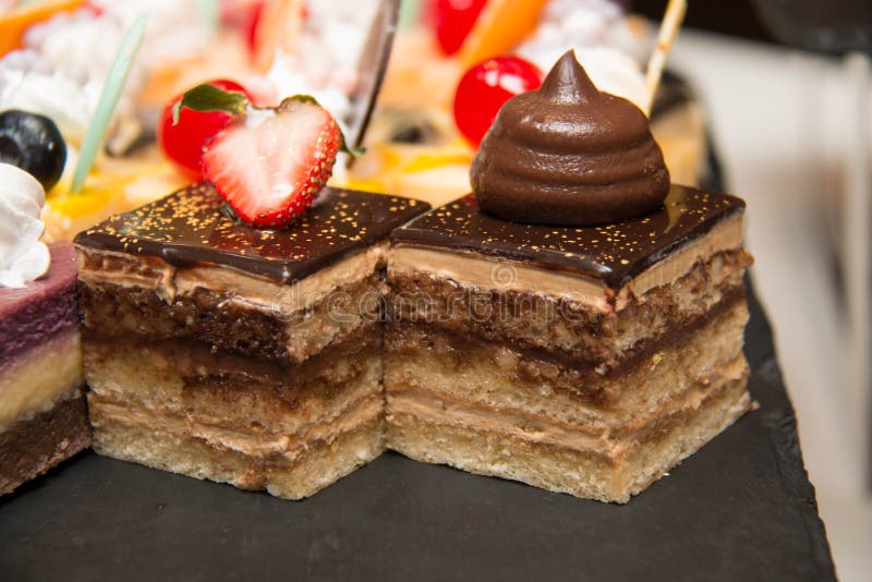 Assorted Mini Cake Delicious and Beautiful. Stock Photo - Image of ...