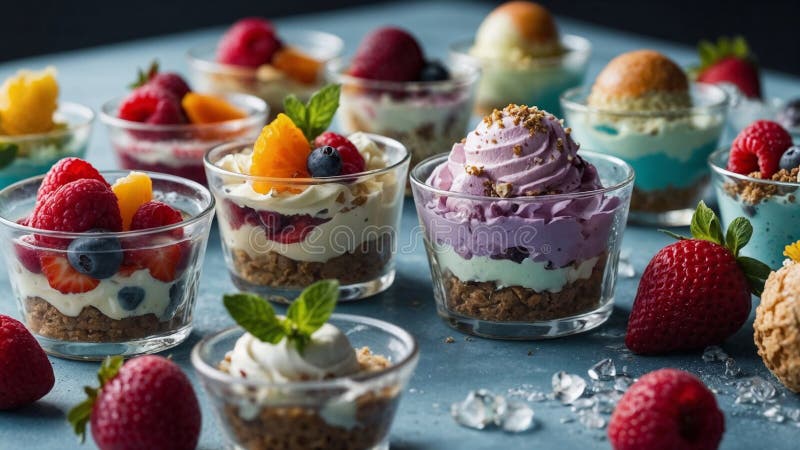 Assorted Mini Fruit Parfaits Stock Illustrations – 3 Assorted Mini ...