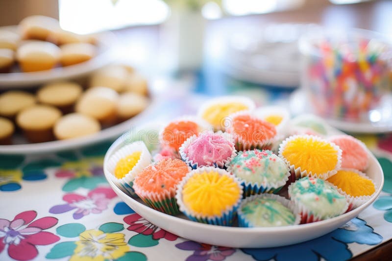 Assorted Mini Muffins in a Colorful Cupcake Liner Stock Image - Image ...