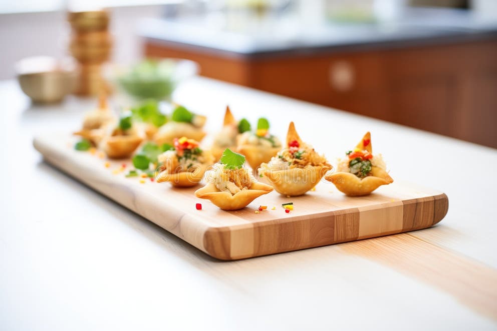 Assorted Mini Samosas on a Wooden Board Stock Image - Image of samosas ...