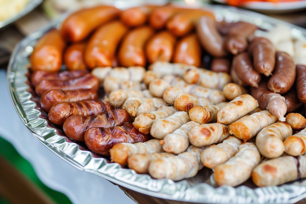 Assorted Mini Sausages on a Platter for a Party Stock Image - Image of ...