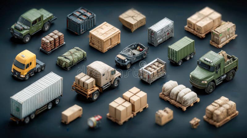 Assorted Miniature Logistics Vehicles Stock Photos - Free & Royalty ...