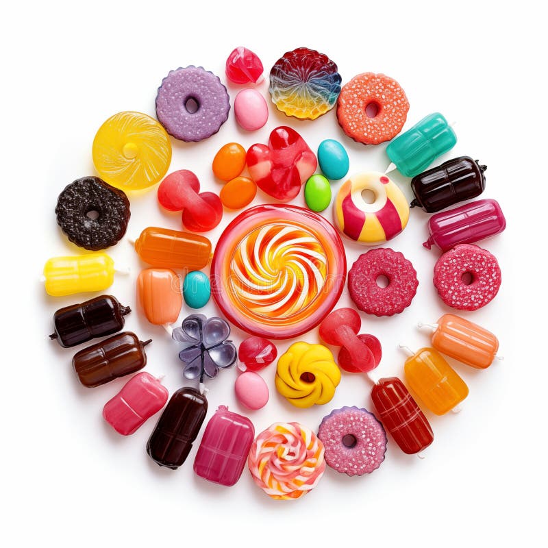 An Assorted Mix of Vibrant Colored Candies and Sweets, Including ...