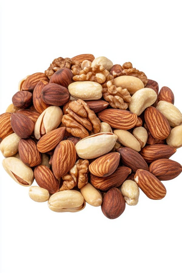 Assorted Mixed Nuts on White Background for Healthy Snack Concepts and ...