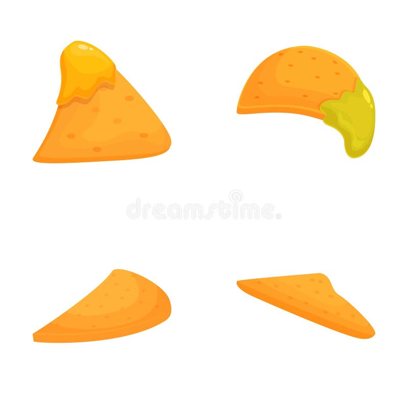 Assorted Nacho Cheese Tortilla Chips Vector Set Stock Vector ...