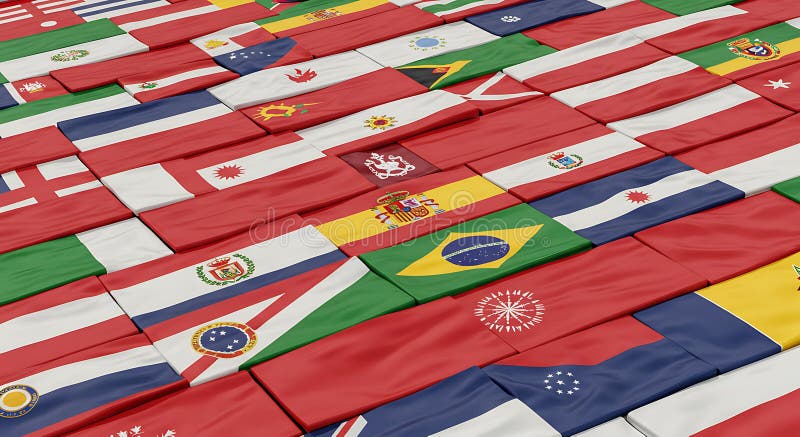 Assorted National Flags Representing International Unity Stock ...