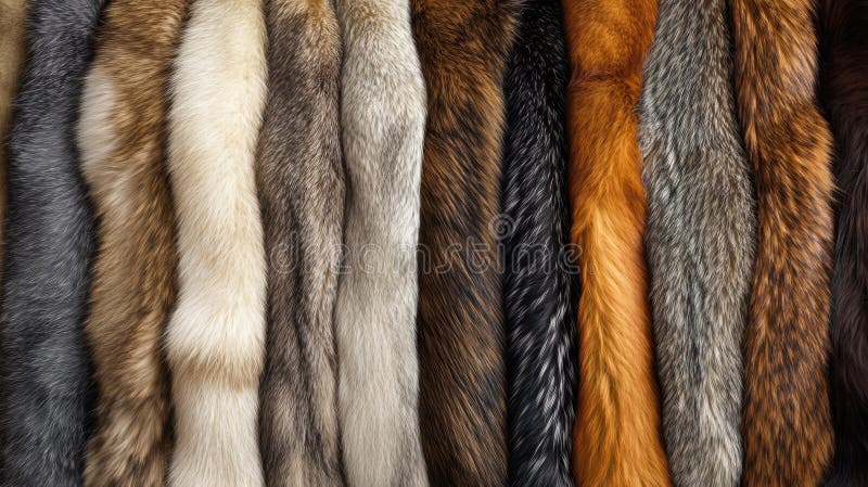 Assorted Natural Animal Fur Textures Display Stock Photo - Image of ...