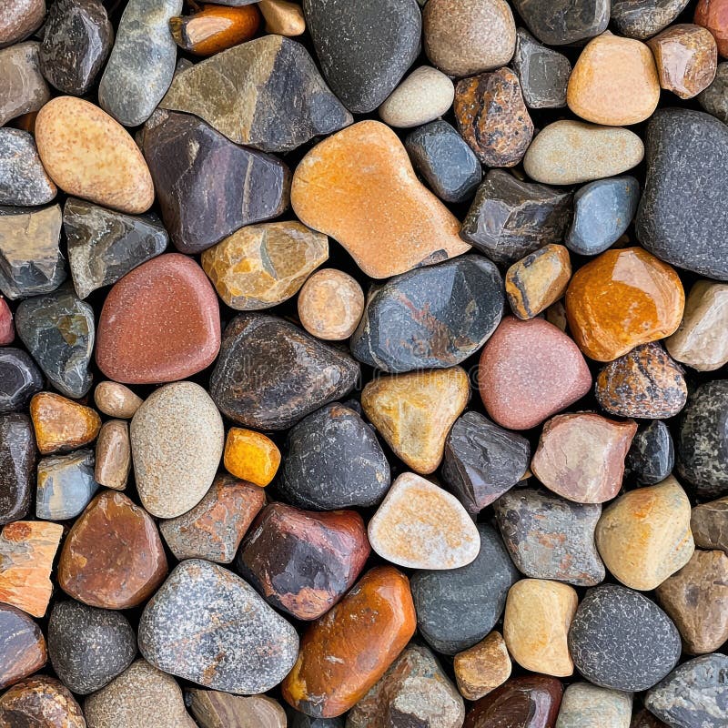 Assorted Natural River Rocks and Pebbles Stock Illustration ...