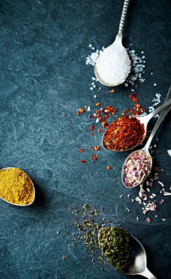 Assorted Spices in Small Containers Stock Photo - Image of berries ...