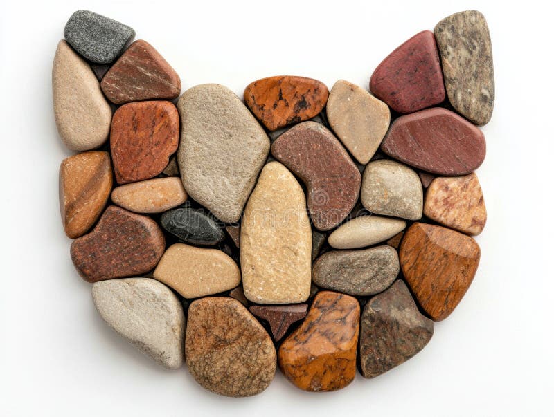 Assorted Natural Stones and Pebbles Stock Illustration - Illustration ...