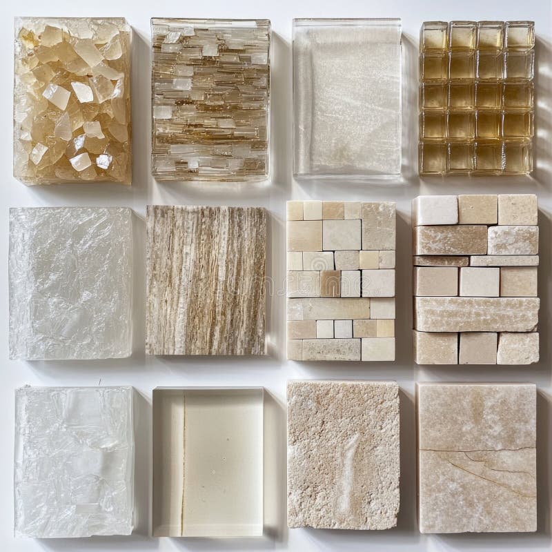 Assorted Neutral Tone Tile Samples and Textures for Interior Design ...