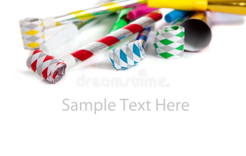 Red and Silver Noise Makers on White Stock Image - Image of noise ...