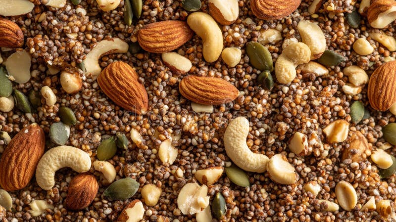 Assorted Nut and Seed Mix Featuring Almonds, Cashews, Pumpkin Seeds ...