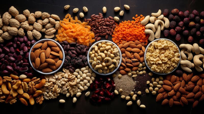 Assorted Nuts Arranged for Visual Appeal Stock Illustration ...