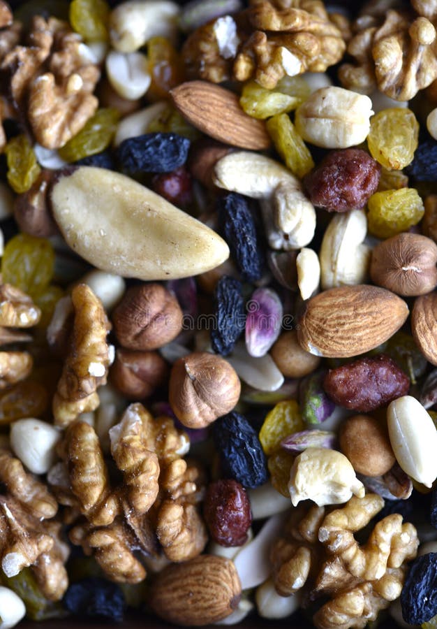 Assorted Nuts in a Box Close-up. Delicious Different Nuts in a Box ...