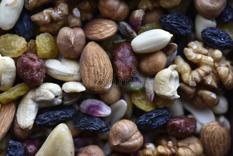 Assorted Nuts in a Box Close-up. Delicious Different Nuts in a Box ...