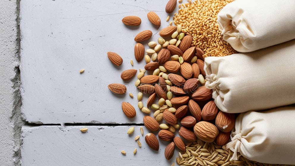Assorted Nuts in a Circular Arrangement on a Light Background Stock ...