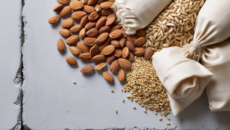 Assorted Nuts in a Circular Arrangement on a Light Background Stock ...