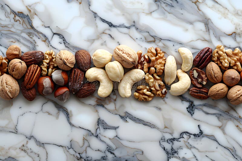 Assorted Nuts Displayed on a Table, a Mix of Natural Foods Stock Photo ...
