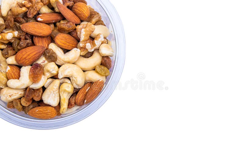 Assorted Nuts Isolated on Soft Stock Photo - Image of snacking ...