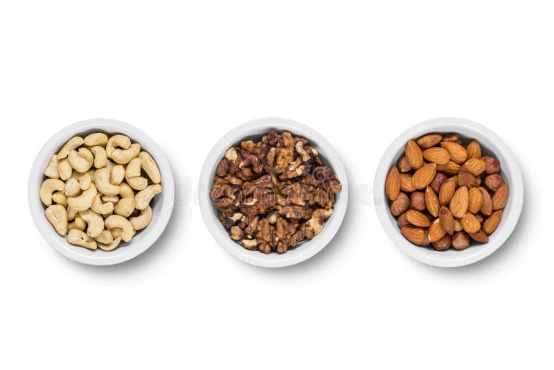 Assorted Nuts Isolated on White Background. Isolated on White ...
