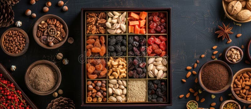 Assorted Nuts in Luxury Gift Box Stock Photo - Image of hazelnuts ...